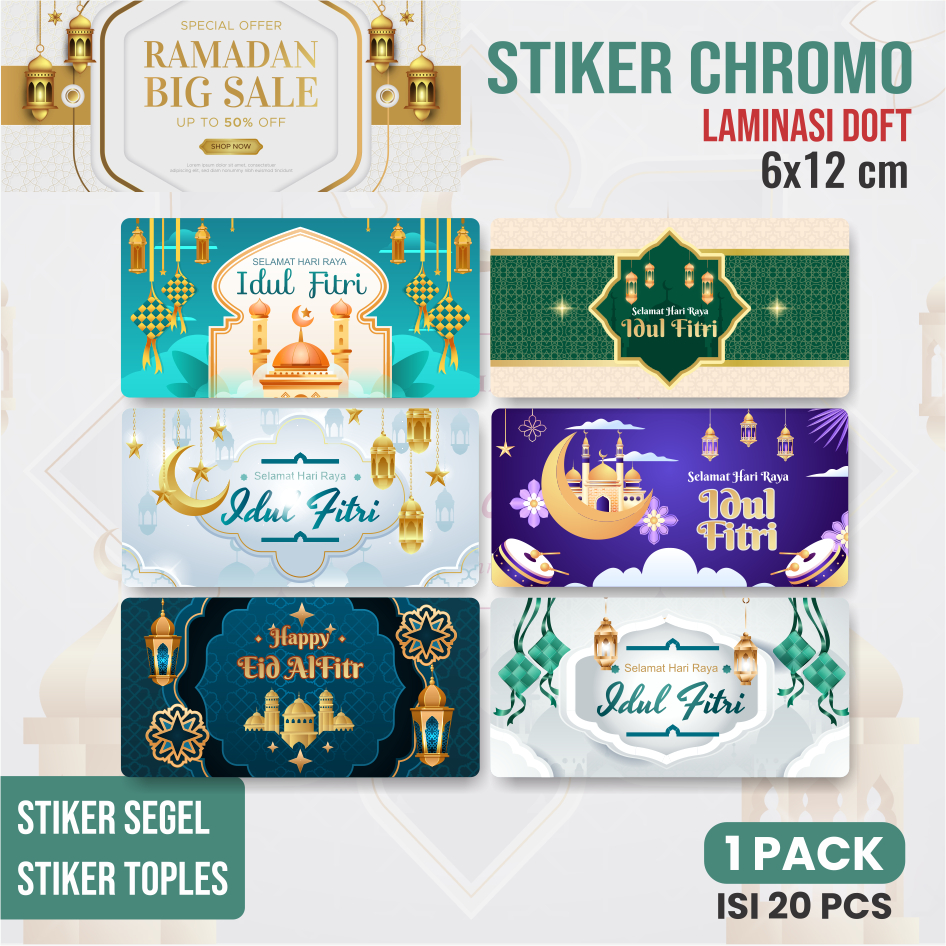 Jual Sticker Label Idul Fitri Sticker Ramadan Toples Kue Kering Kado ...