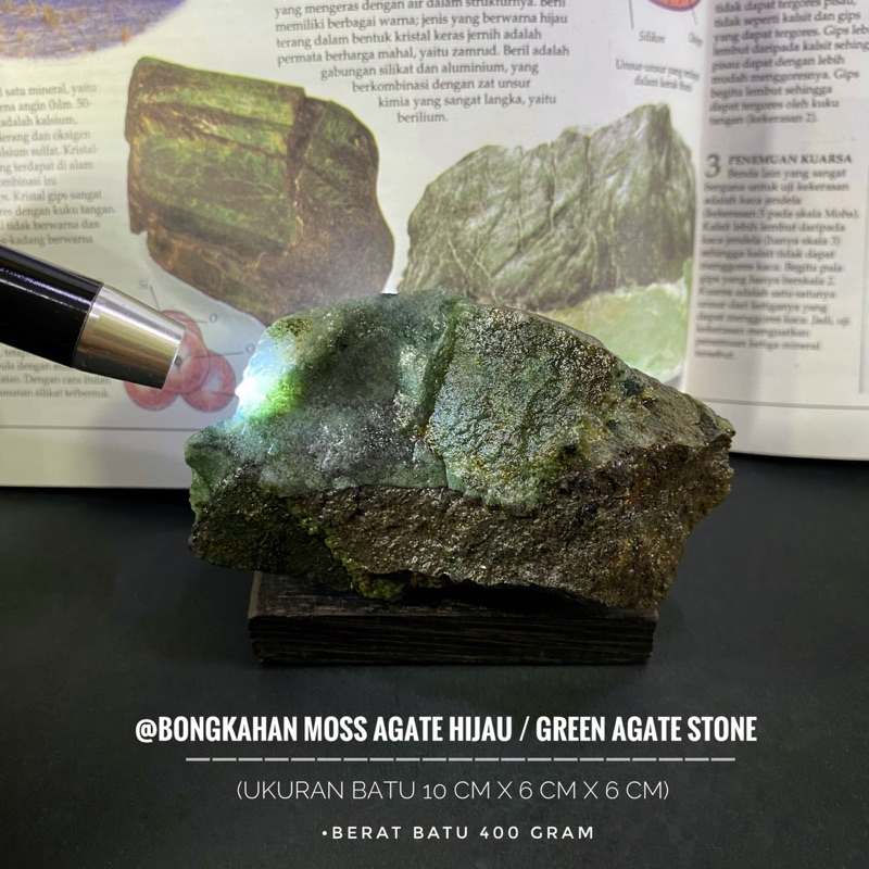 Jual Batu Moss Agate Hijau Natural L67 atau Batu Kecubung Lumut atau ...