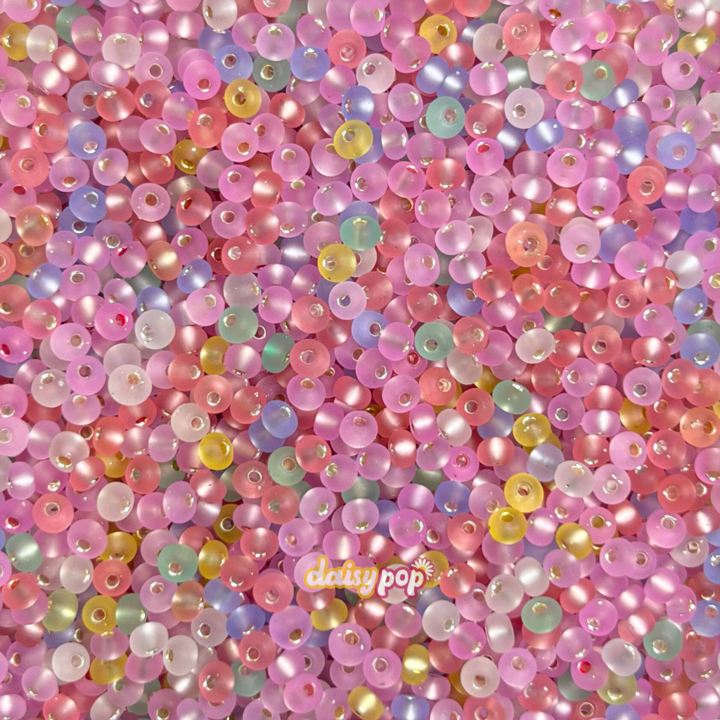 Jual 25gr Glass Beads Premium Bulat Donat Cat Eyes - Manik Kaca Bulat ...