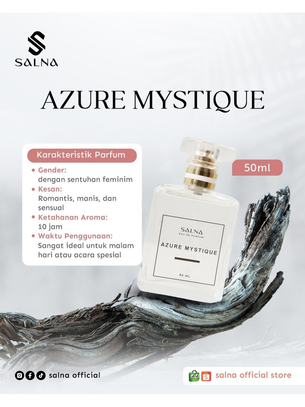 Jual Salna Parfum - Azure Mystique (50ml) Eau De Parfum - Segar dan Modern | Shopee Indonesia