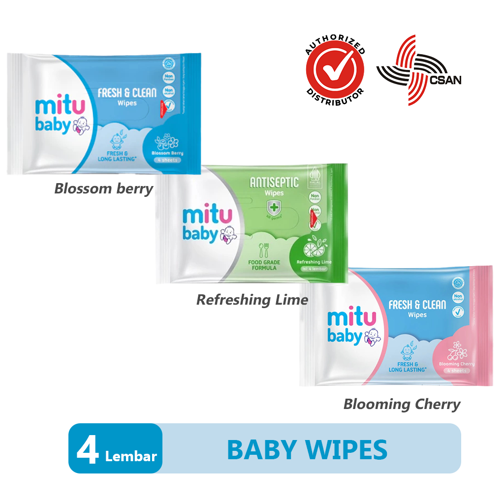 Jual 4 Sheets Mitu Baby Tissue Tisu Basah | Blooming Cherry | Blossom ...