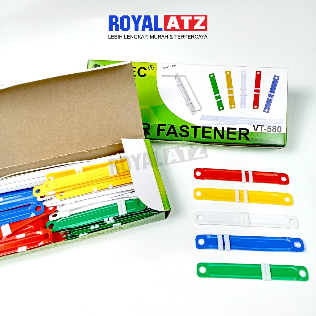 Jual V-TEC Paper Fastener / Acco VT-580 Set Isi 50 Pcs (Warna-Warni ...