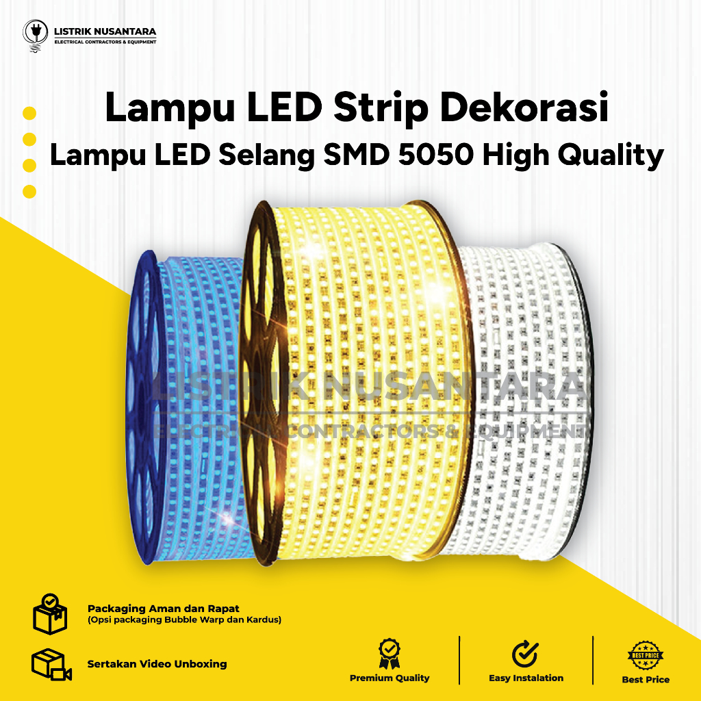 Jual Lampu Led Strip Selang 5050 SMD AC 220V Meteran Indoor Outdoor Ambient Ceiling/Plafon Lampu ...