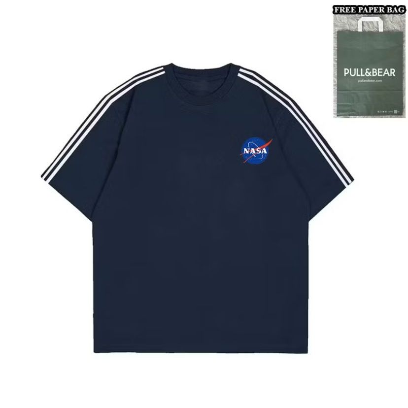 Jual { FREE PAPER BAG } T-Shirt Baju Kaos Nasa Navi X Pull and Bear ...