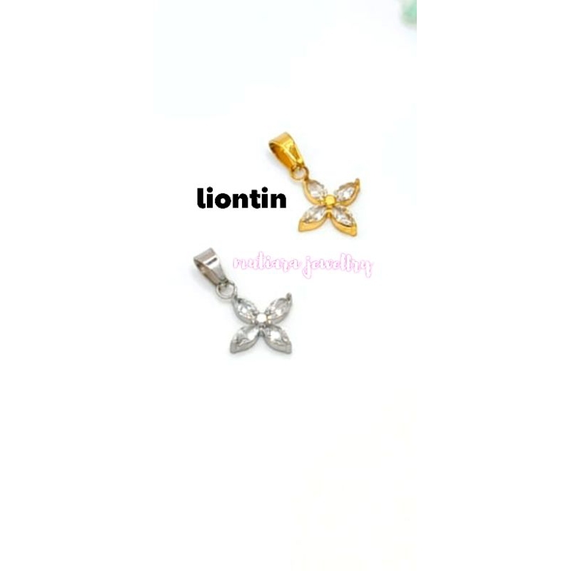 Jual Liontin motif bunga permata perhiasan harga 1 pcs titanium anti ...