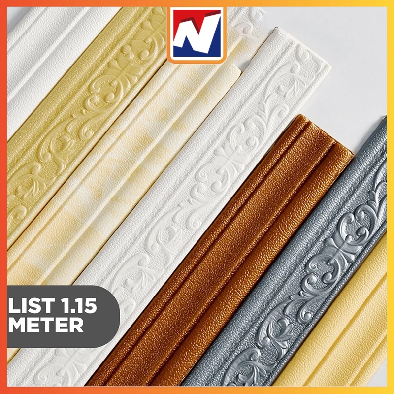 Jual IN - Wall Border List 3D Foam /Wallpaper Dinding List Stiker1.15m-3m/ List Dinding Foam 3D ...