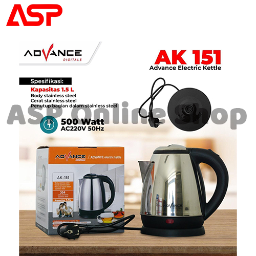 Jual ADVANCE AK 151 Kettle Teko Listrik Pemanas Air Kapasitas 1,5 Liter | Shopee Indonesia