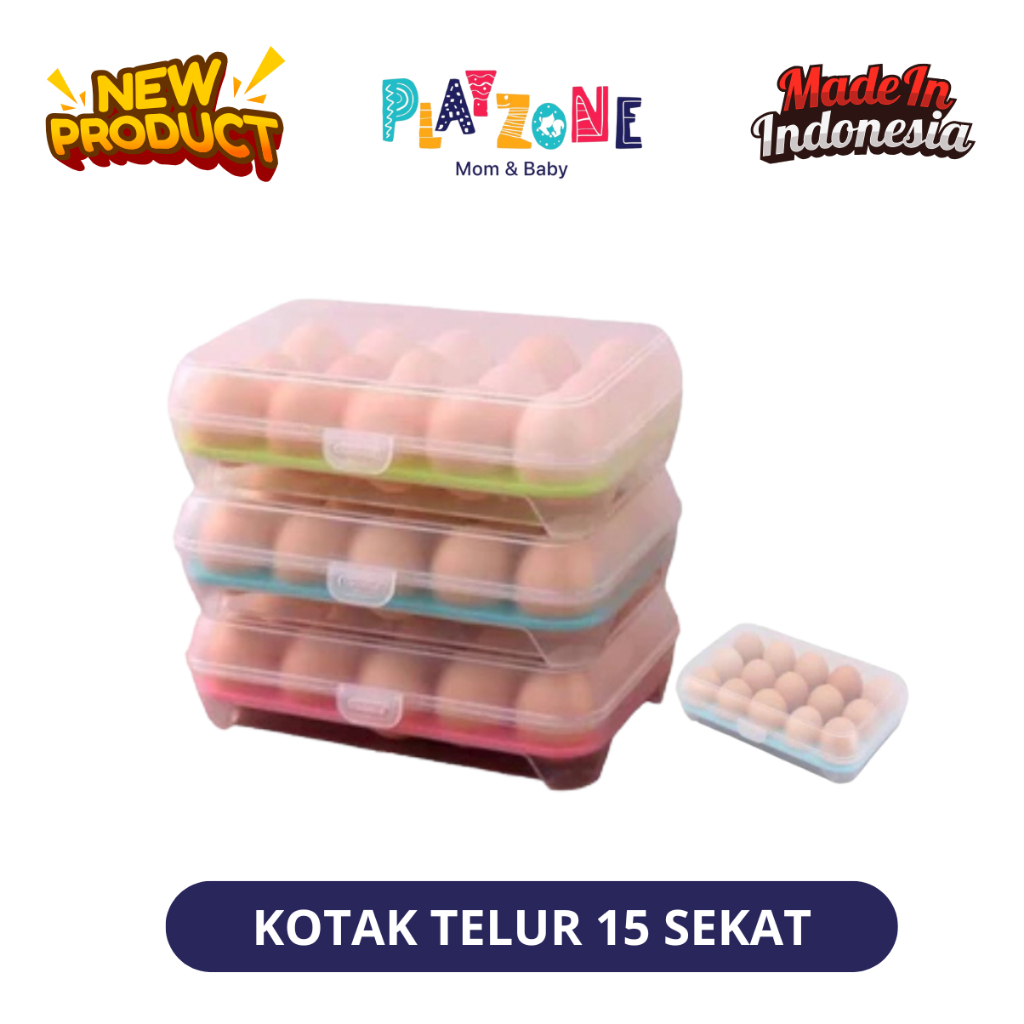 Jual PlayZone COD Box Telur 15 Sekat Portable Egg Box Tempat Simpan ...