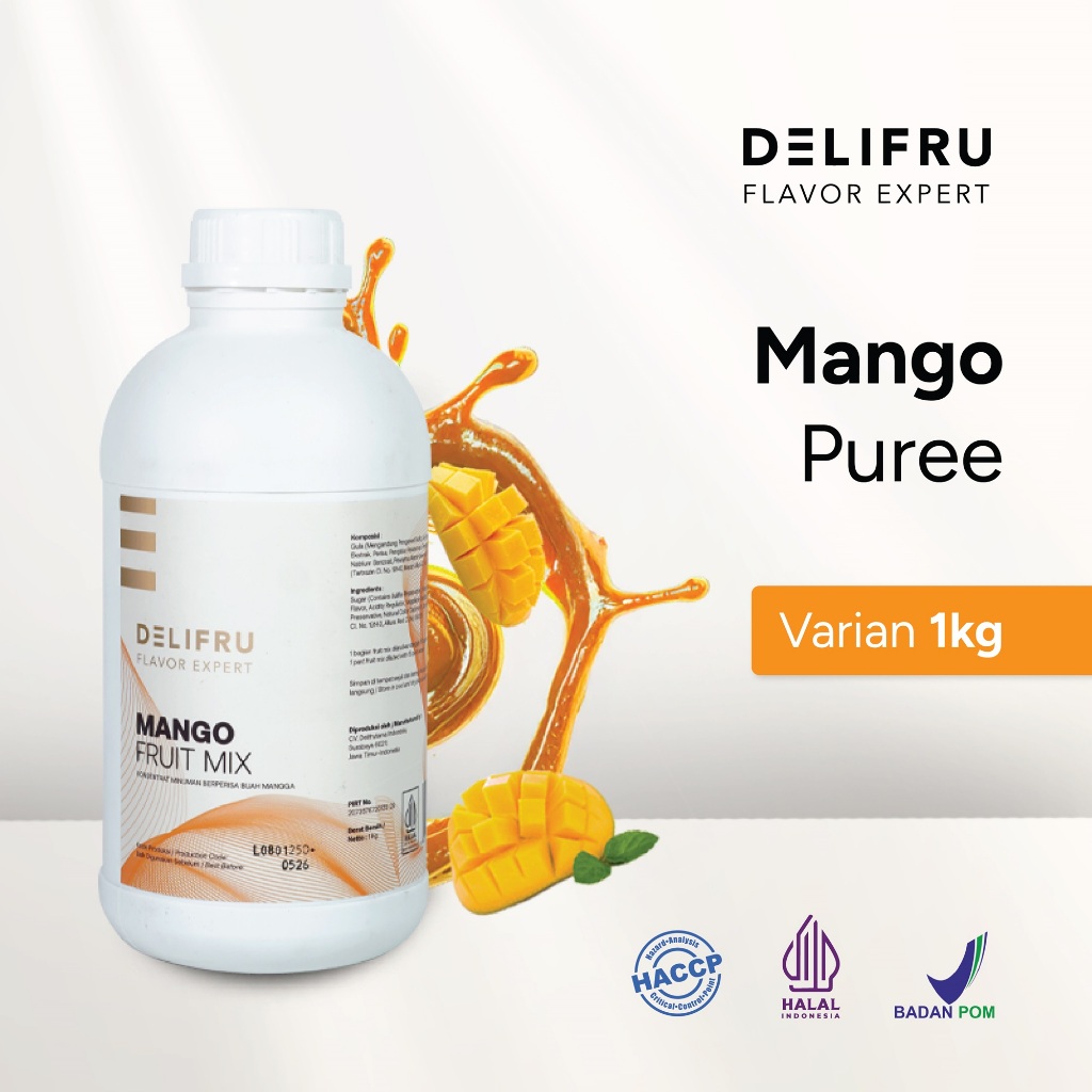 Jual Delifru Mango Fruit Mix Puree 1 Kg - Puree Mangga | Shopee Indonesia