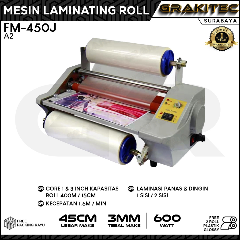 Jual Mesin Laminating Roll A2 GK450J / 450T Bisa Atur Kecepatan ...
