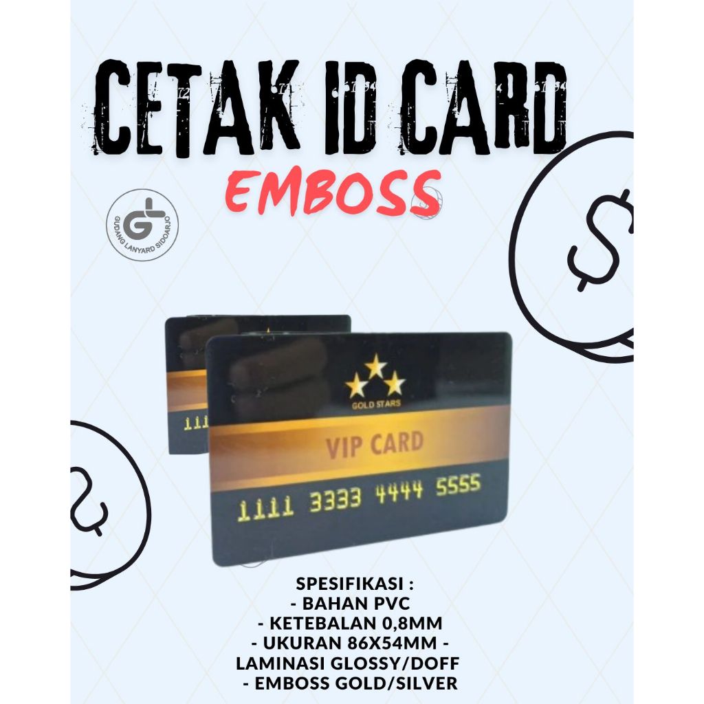 Jual Cetak Kartu Emboss Cetak IDcard Emboss HURUF TIMBUL member card ...