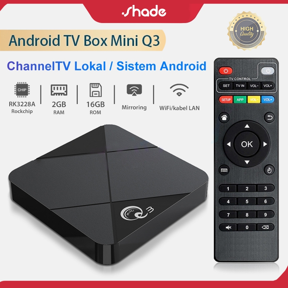 Jual SHADE Android Tv Box MiniQ3 Ram 2gb Rom 16gb Android 9 Wifi 2.4G 4K Ultra HD Smart Tv Box ...