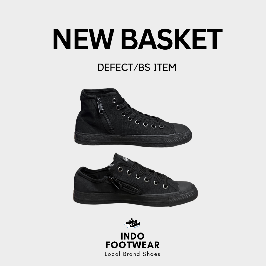 Jual Sepatu New Basket NB Sepatu anak Sekolah SD SMP SMA All Black Full ...