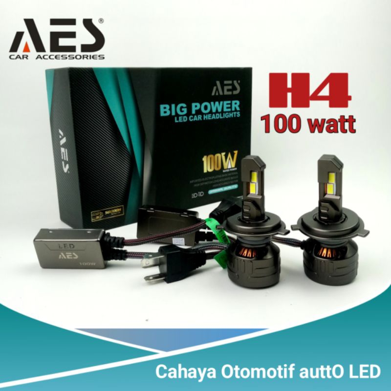 Jual Lampu LED H4 100 watt merk AES | PNP untuk semua Mobil yang menggunakan soket H4 | Turbo P5 ...