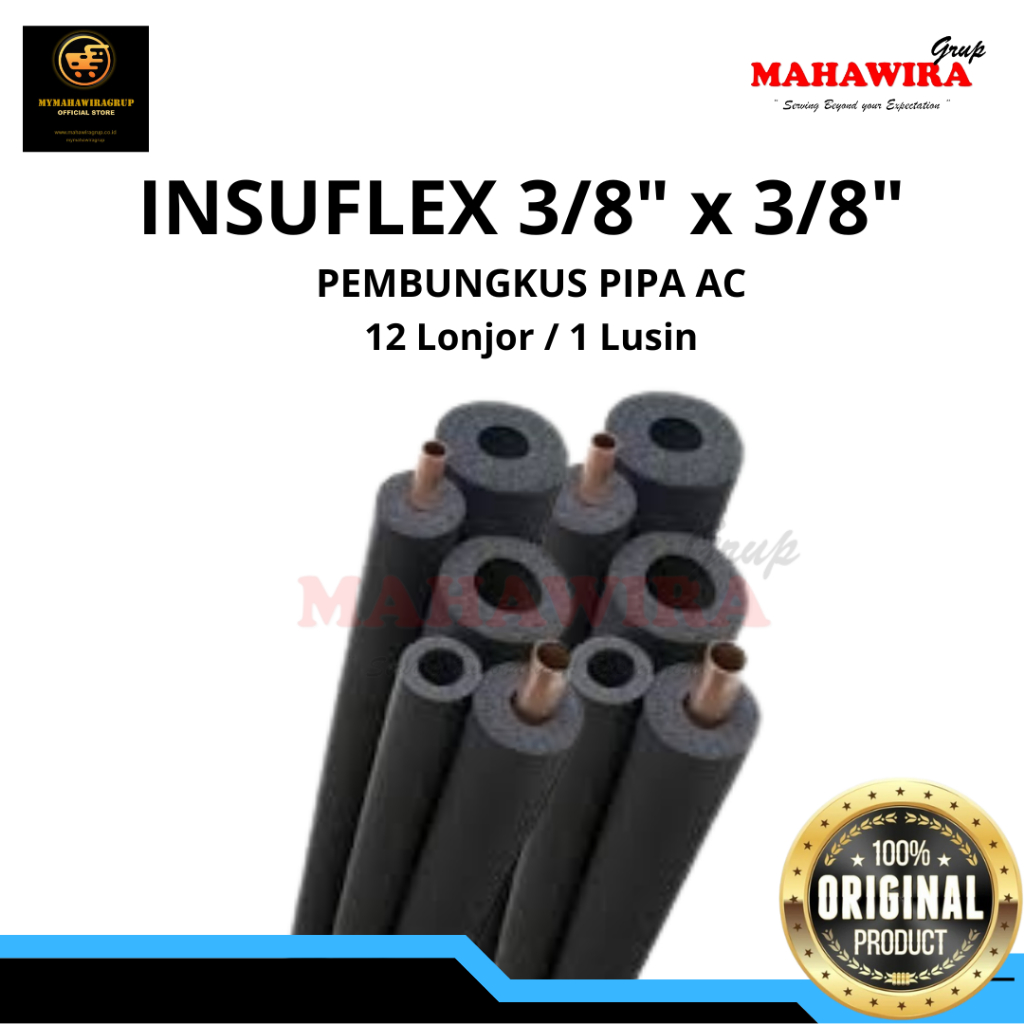 Jual INSUFLEX 3/8 x 3/8 (1 Lusin) Pembungkus Pipa Pipe Insulation AC ...