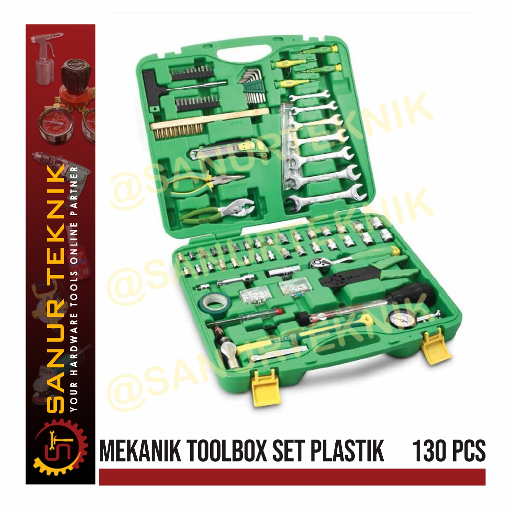 Jual TEKIRO Mechanic Tool Set / Mekanik Toolbox Set PLASTIK 130 PCS | Shopee Indonesia