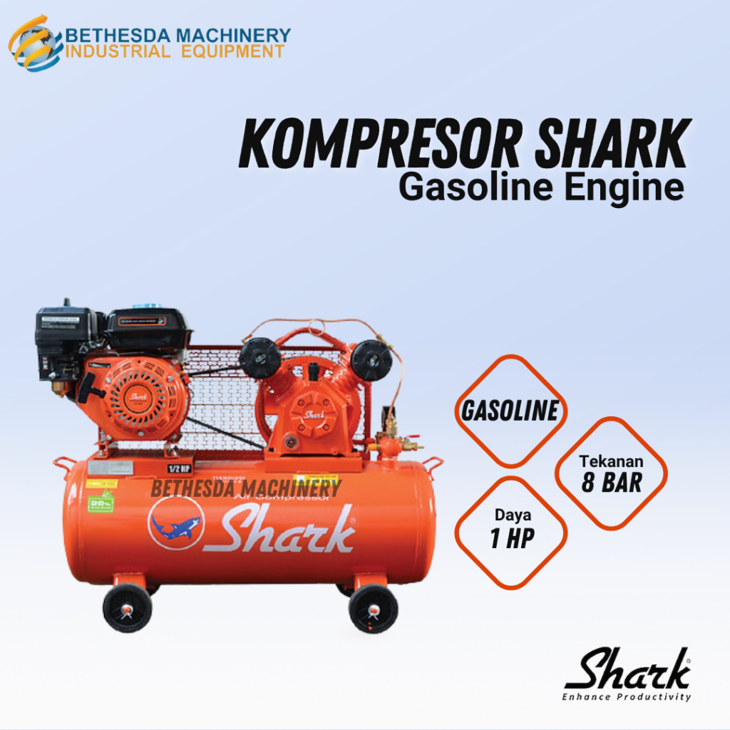 Jual Mesin Kompresor Angin 1 HP Kompresor Bensin 1 HP 8 BAR Air ...