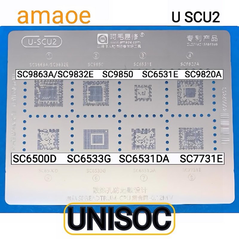 Jual PLAT CETAKAN BGA UNISOC SCU 2 SC9863A SC9832E SC9850 SC6531E ...