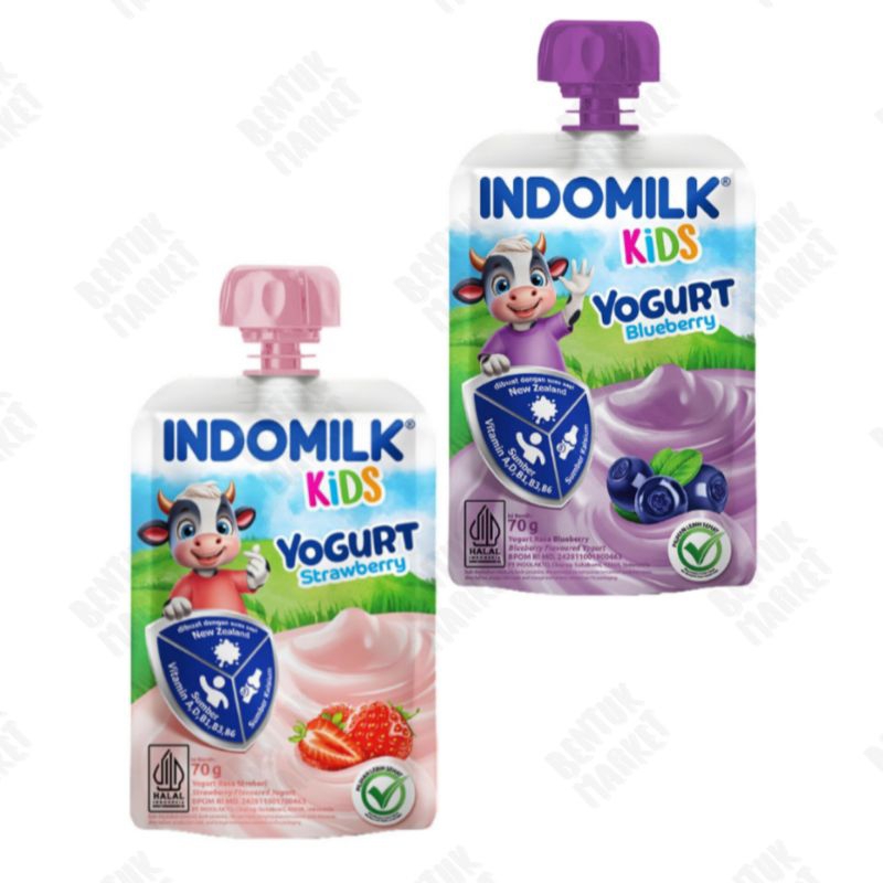 Jual INDOMILK Yogurt Rasa Strawberry 70gr /INDOMILK Yogurt Kids Rasa ...