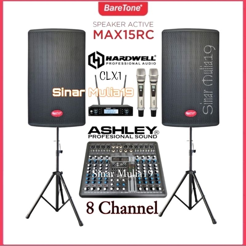 Jual Paket Sound System Speaker Aktif BareTone Max15rc Mixer Ashley SMR ...