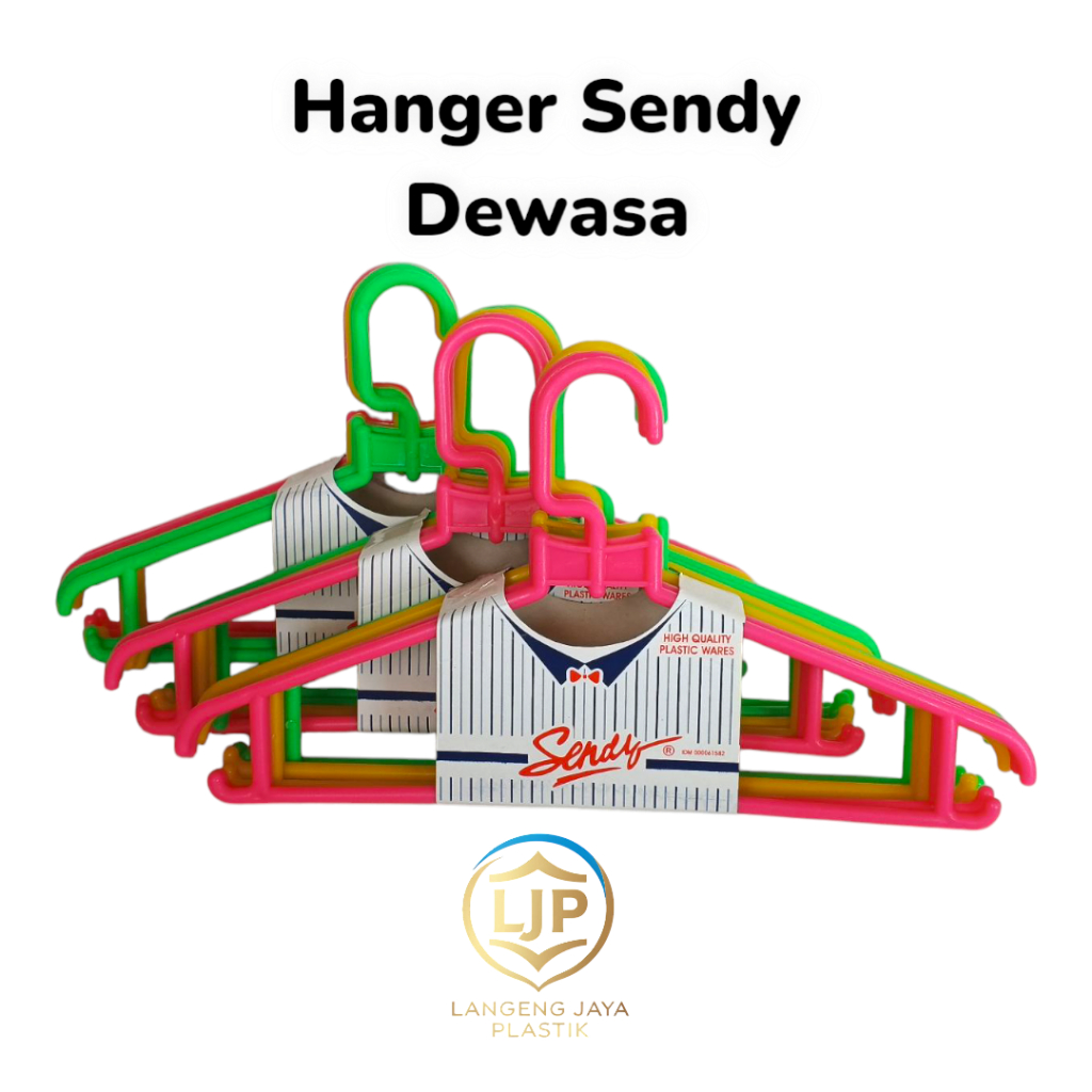 Jual Hanger Baju Dewasa Sendy Warna isi 6 Pcs. Gantungan Baju Plastik ...