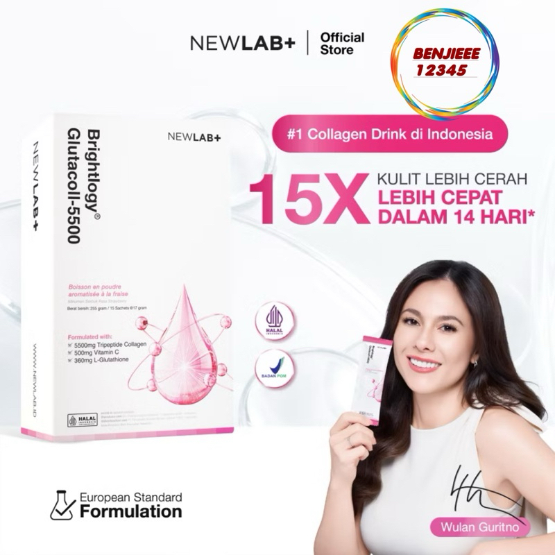 Jual NEWLAB GlutaColl-5500 15 SACHET minuman glutathione Brightlogy Gluta Coll 5500 newlab ...
