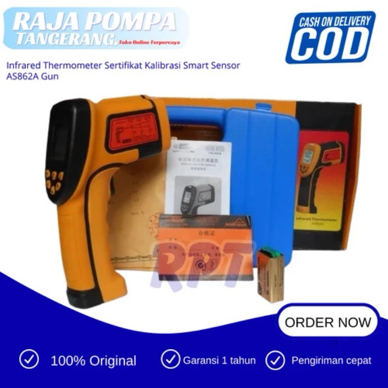Jual Infrared Thermometer Sertifikat Kalibrasi Smart Sensor AS862A Gun ...