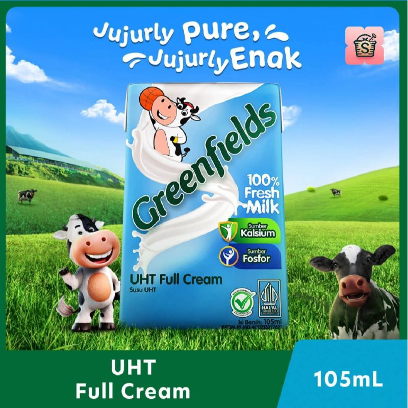Jual Susu Greenfields UHT Full Cream 40 x 105 ml Karton/Dus | Shopee Indonesia