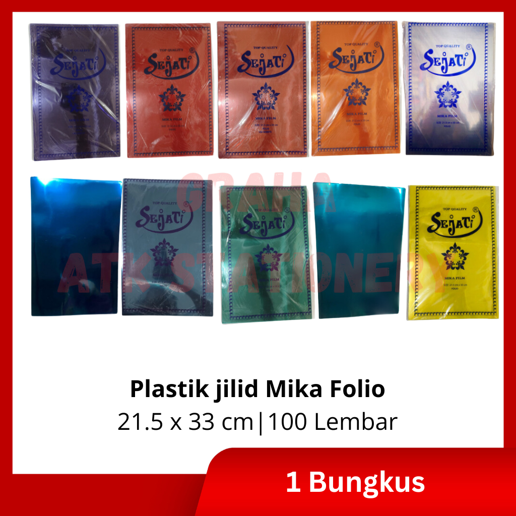 Jual [1 Bungkus] Plastik Mika Jilid Murah Folio Bening dan Warna ...