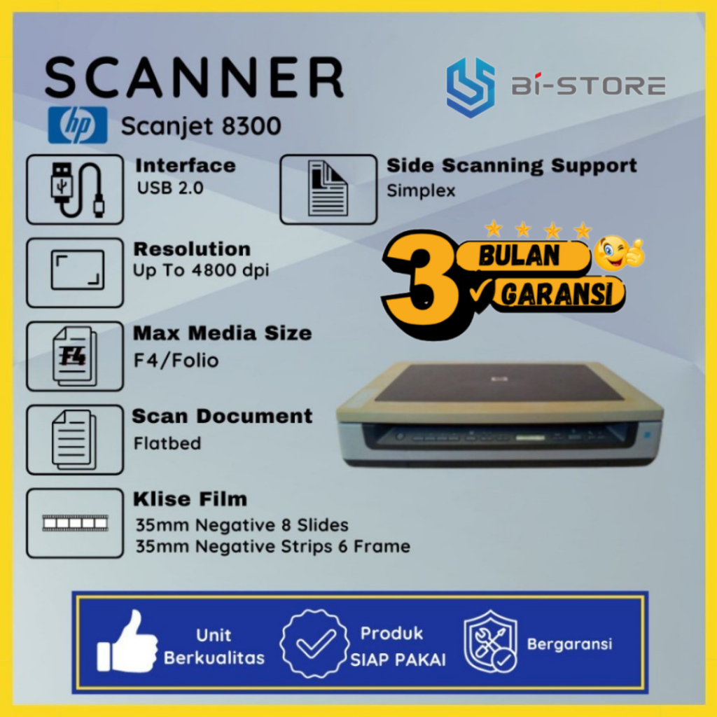 Jual HP ScanJet 8300 Scanner Folio n Legal Dan Scan Klise Negative ...