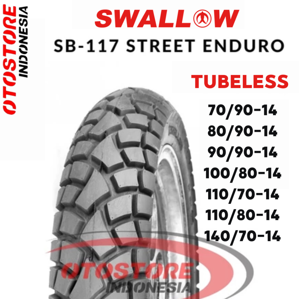 Jual Ban Luar Sepeda Motor Swallow SB-117 Street Enduro 70/90 80/90 90/90 100/80 110/70 110/80 ...