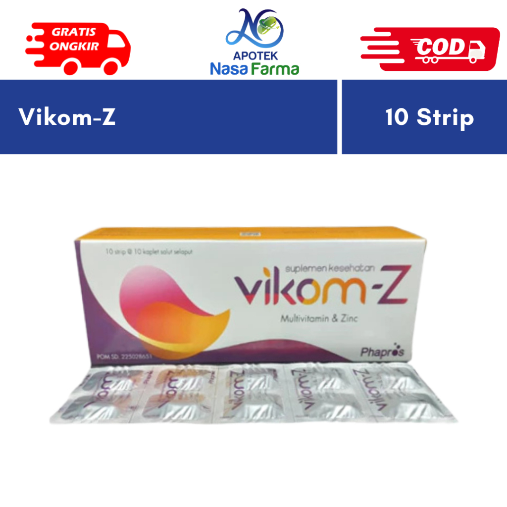 Jual Vikom-Z Box 1 Box 10 Strip @100 Kaplet Salut Selaput ...