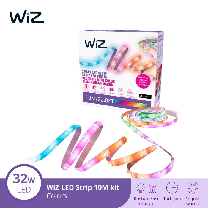 Jual WiZ Lampu Smart LED Strip 10M Starter Kit WiFi RGBIC adaptor ...