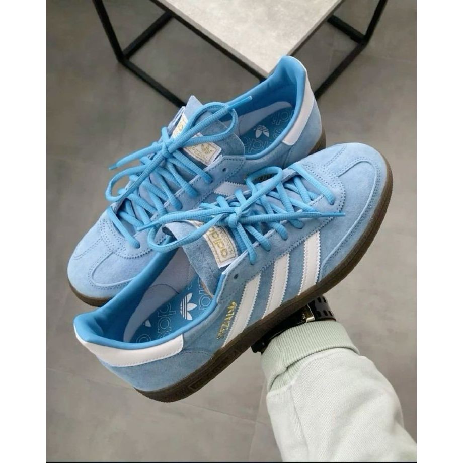 Jual Sepatu Sneakers Adidas Handball spezial Ice Blue pria wanita suede ...
