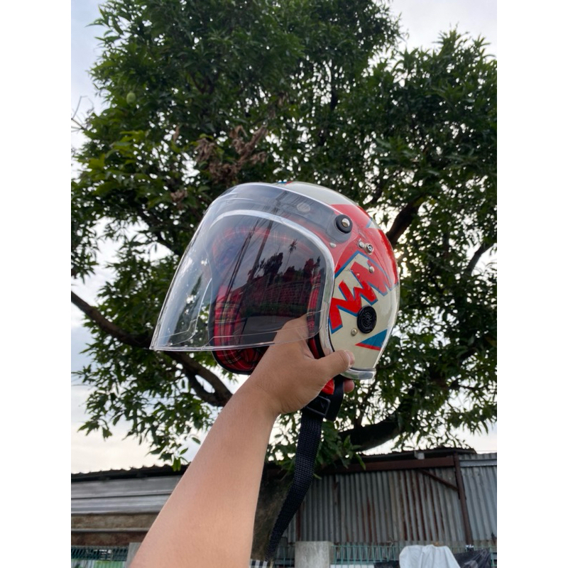 Jual Helm Yamaha Busa Merah Tartan Custom | Shopee Indonesia