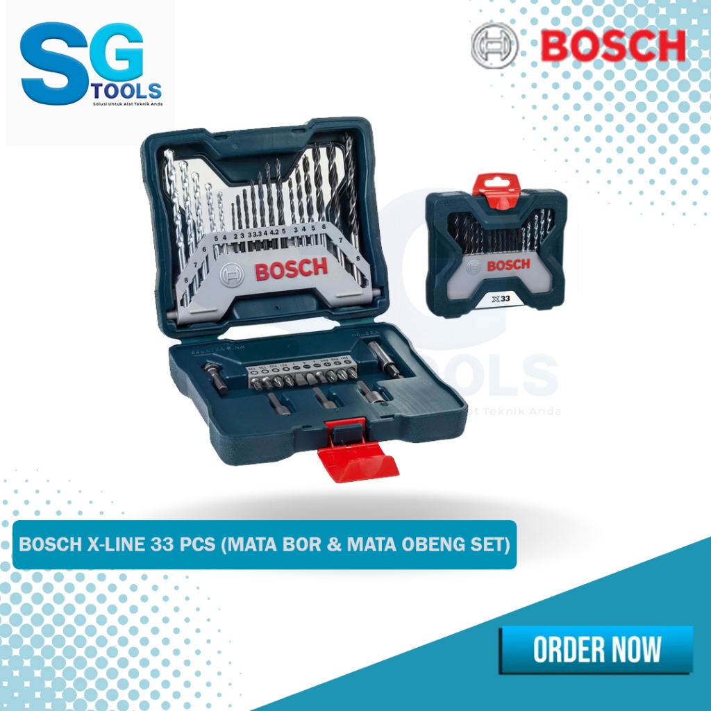 Jual Bosch Mata bor Tembok Beton Kayu Besi Set 33Isi 33 Pcs - Mata Bor ...