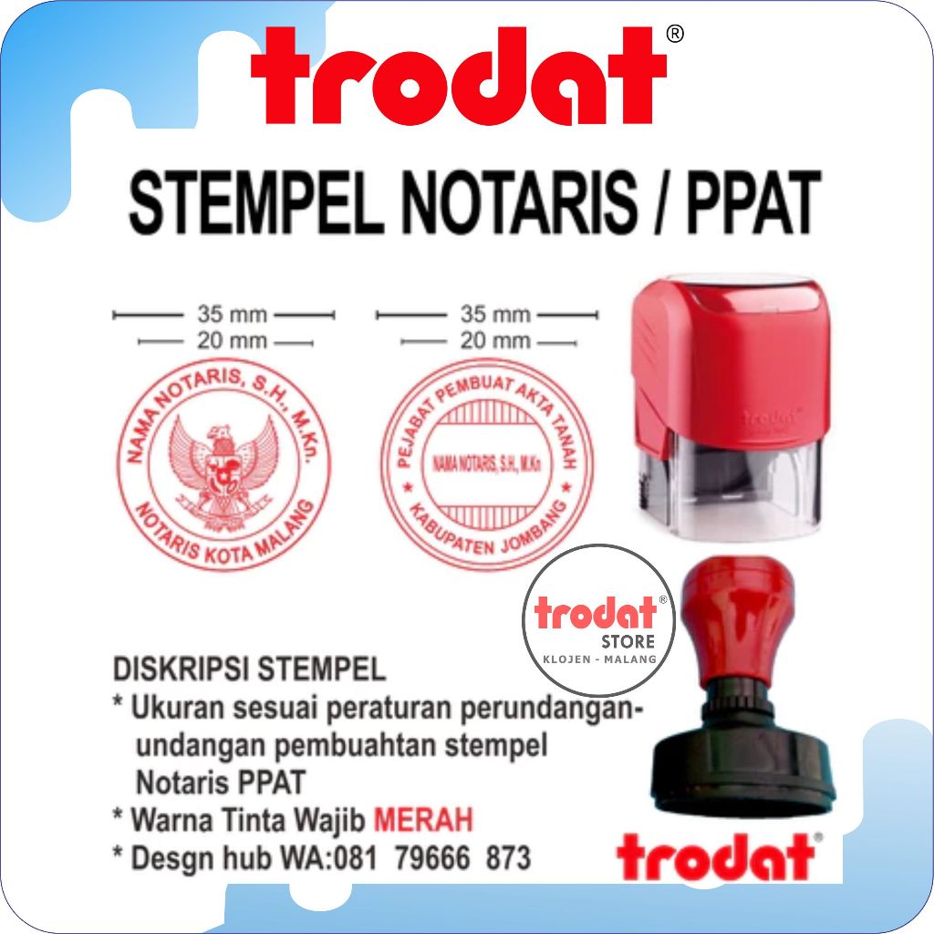 Jual Stempel Notaris / PPAT, ORIGINAL TRODAT & Flash Stamp TERMURAH ...