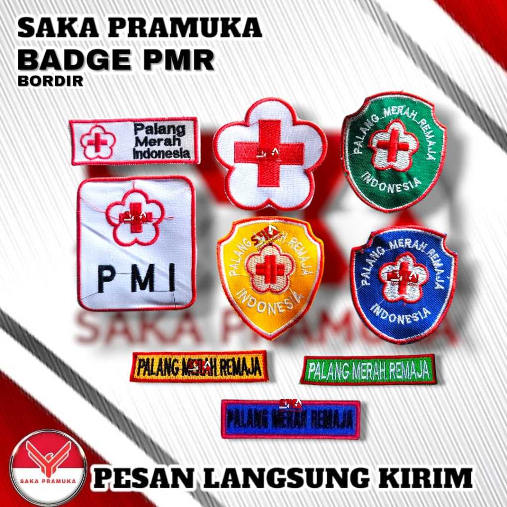 Jual Badge logo bordir PMI PMR variasi lengkap | Shopee Indonesia