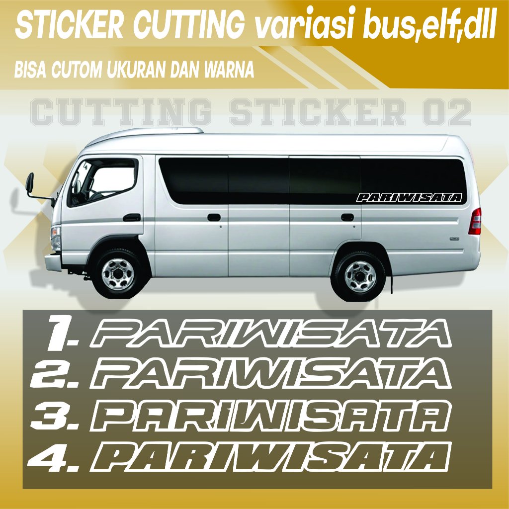 Jual STIKER CUTTING KACA BUS PARIWISATA BIG BUS MEDIUM ELF | Shopee ...