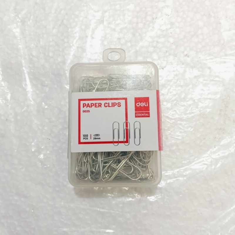 Jual DELI PAPER CLIPS 0025 - PENJEPIT KERTAS BOX 100 PCS 29MM | Shopee ...