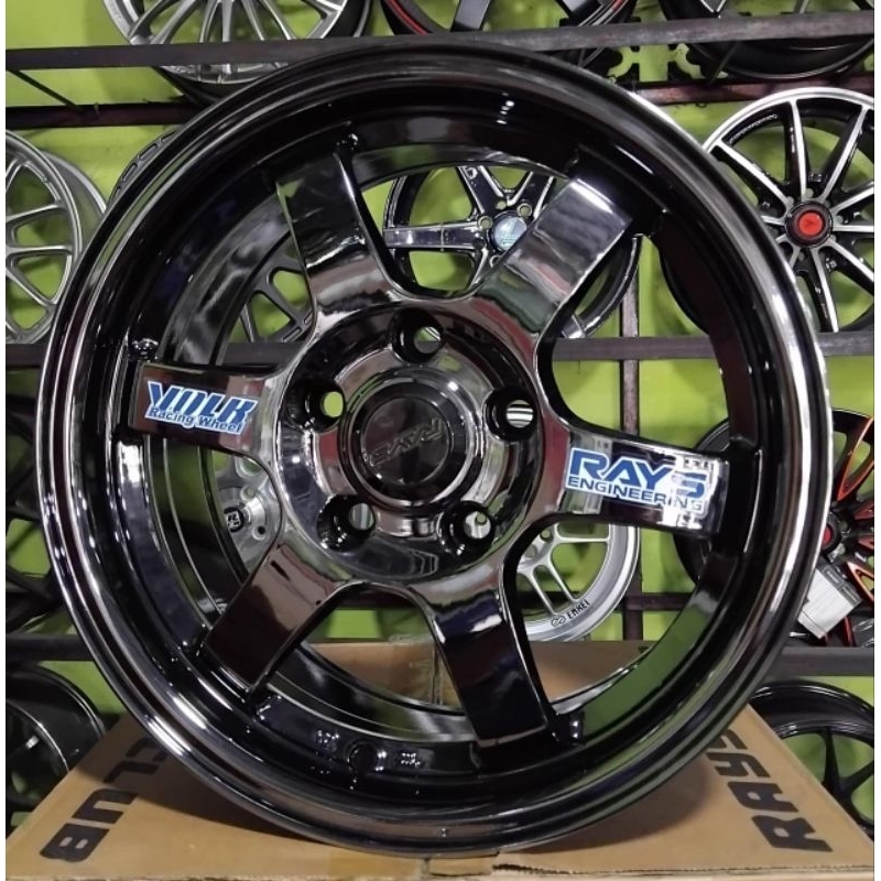 Jual velg te37 ring 15 lebar 7 h5x114 black chrome | Shopee Indonesia