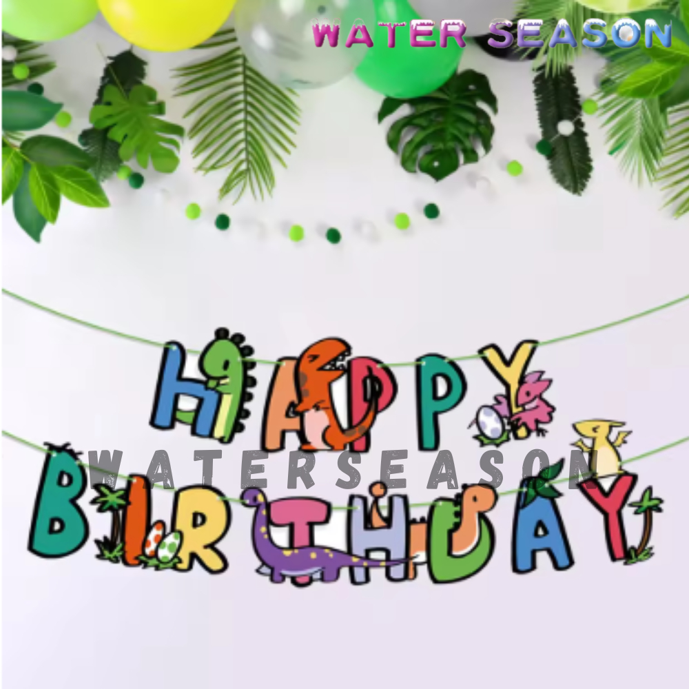 Jual Banner Happy Birthday Karakter Satwa Animasi (Animal, Dinosaurus ...