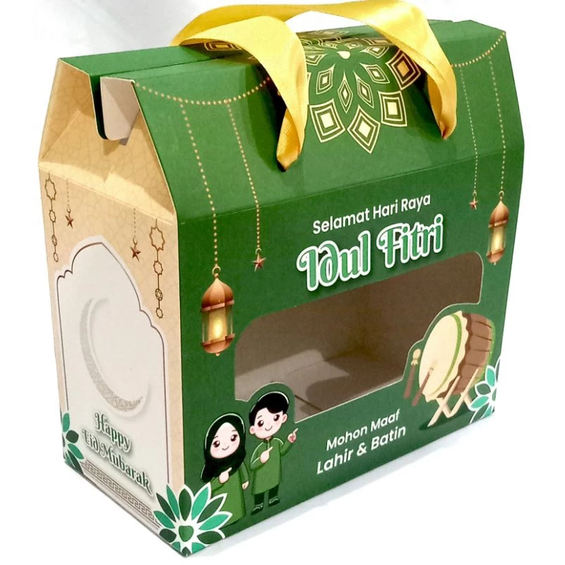 Jual 3 Pcs Box Ribbon Dengan Tali Muat 2 Toples Tabung Dus Kuning Hijau ...