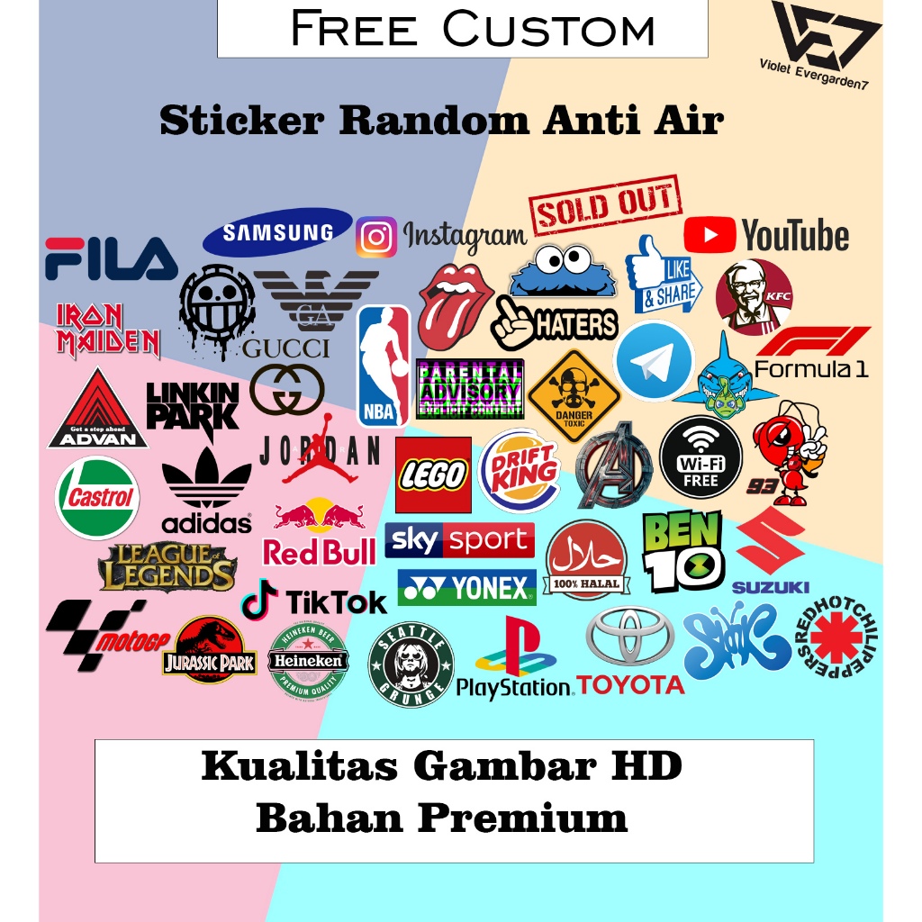 Jual Stiker Aesthetic Mix/ Random Stiker/Stiker Premium K-TAK Anti Air ...
