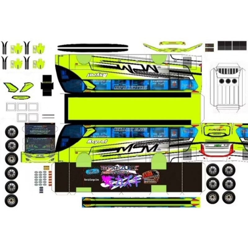 Jual Lembaran Papercraft Bus Msm Asyrof Yellow Sky Skala 50 | Shopee ...