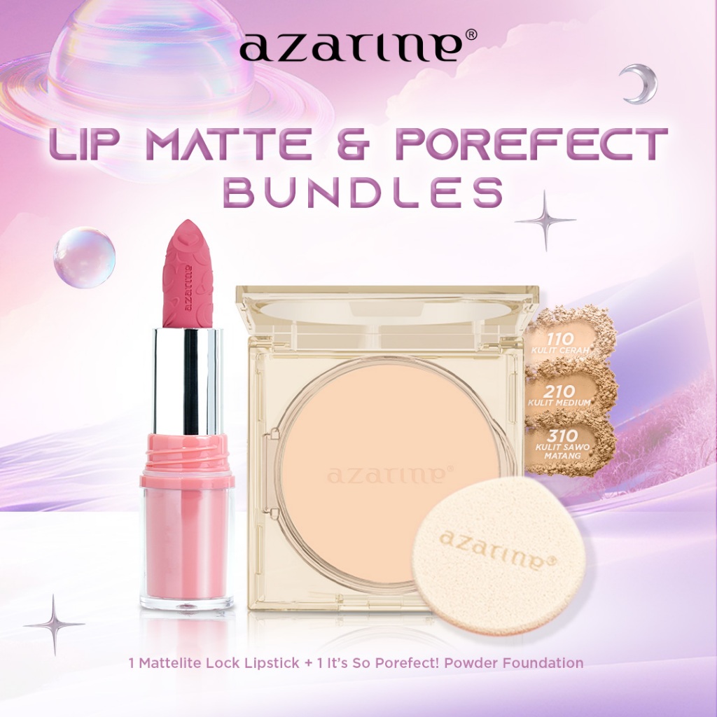 Jual Azarine Mattelite Lock Lipstick Pigmented Color Lightweight ...