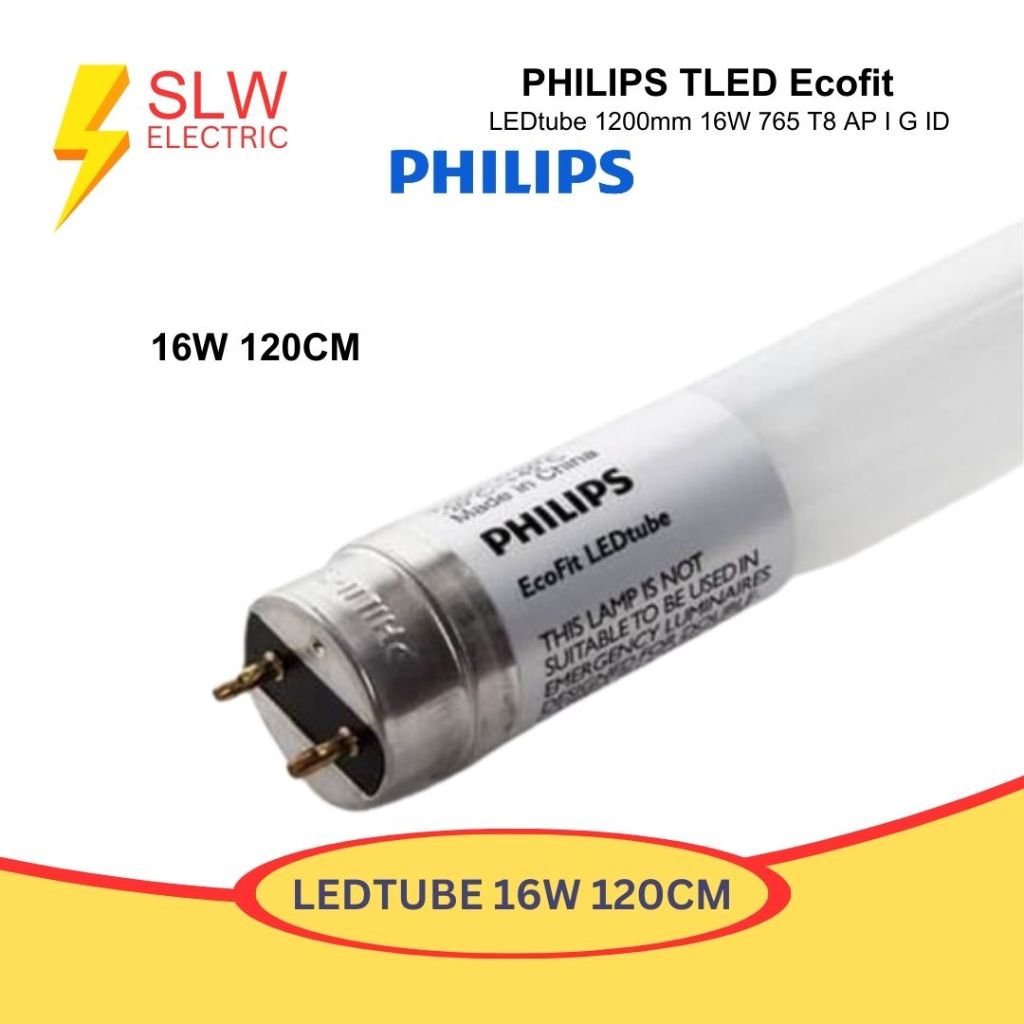 Jual PHILIPS ECOFIT LED TUBE TL LED T8 16W 16 WATT 120CM COOL DAYLIGHT | Shopee Indonesia