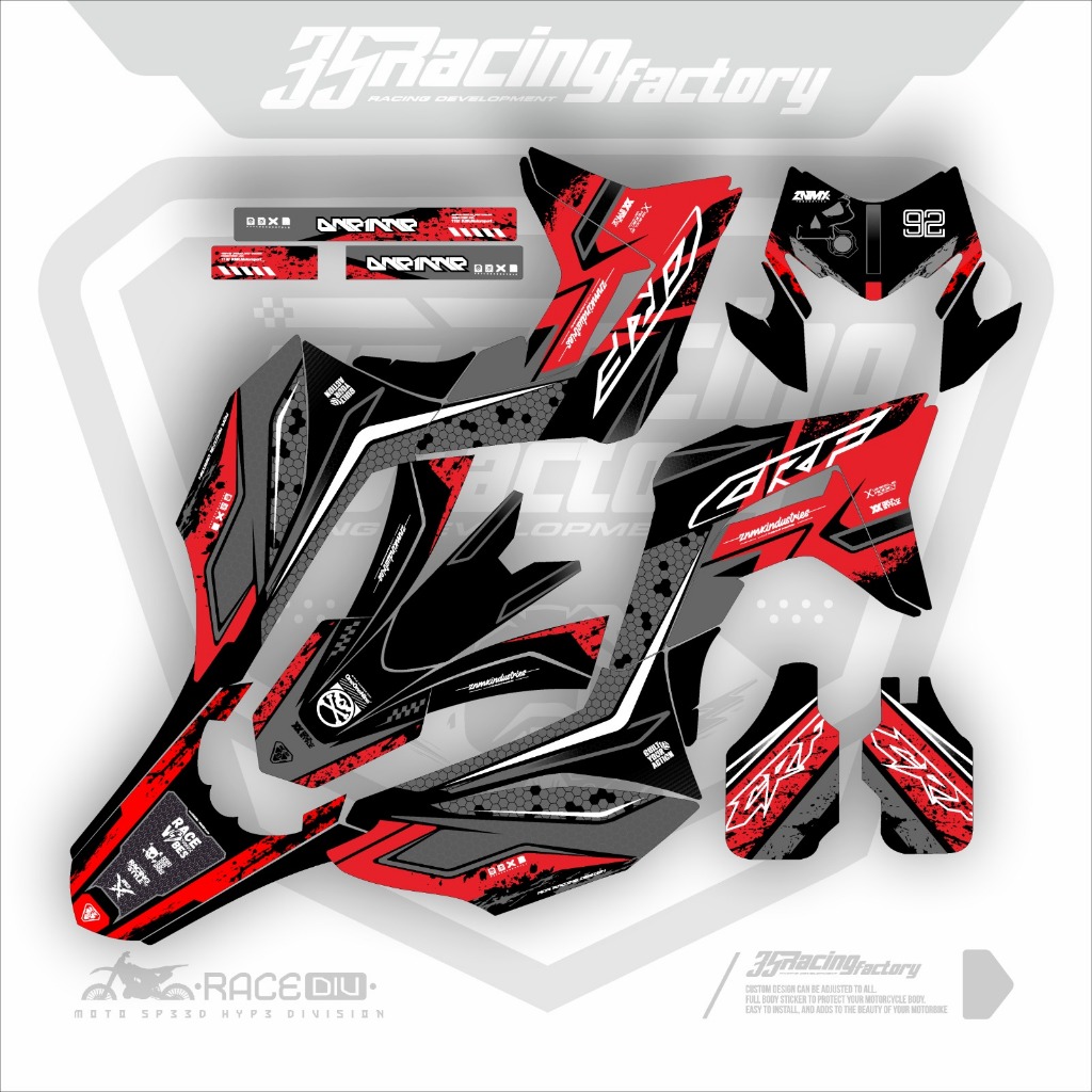Jual Decak CRF 150 Full body / decal crf supermoto / decal crf merah ...