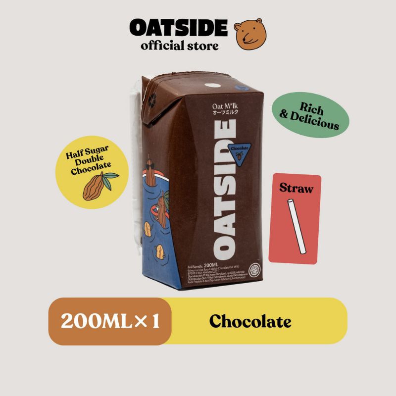 Jual oatside chocolate straw 200 ml | Shopee Indonesia