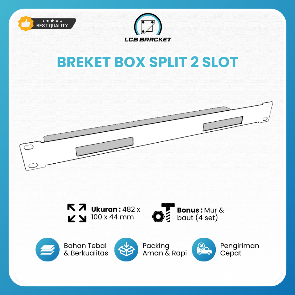 Jual Bracket Box Split 2 Slot LCB Breket Rackmount Dudukan Plat Besi ...